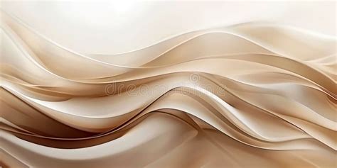 Abstract Beige Silk Waves Flowing In Soft Light Gentle Movement And Fluidity Concept Stock