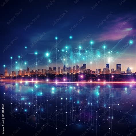 Innovative Smart City Visualization Featuring Abstract Dot Connections