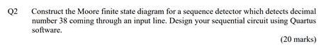 Q2 Construct The Moore Finite State Diagram For A Chegg Com