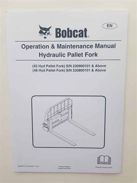Bobcat Hydraulic Pallet Fork Operators Manual SPS Parts