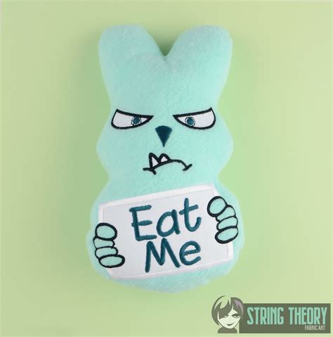 Disgruntled Bun Bun Stuffie String Theory Fabric Art