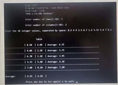 Solved Applying Dimensional Arrays And Looping Structure Chegg
