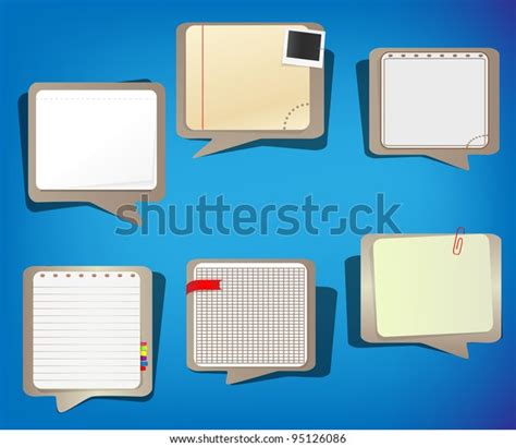 Set Educational Notepad Speech Bubbles Stock Vector Royalty Free 95126086 Shutterstock