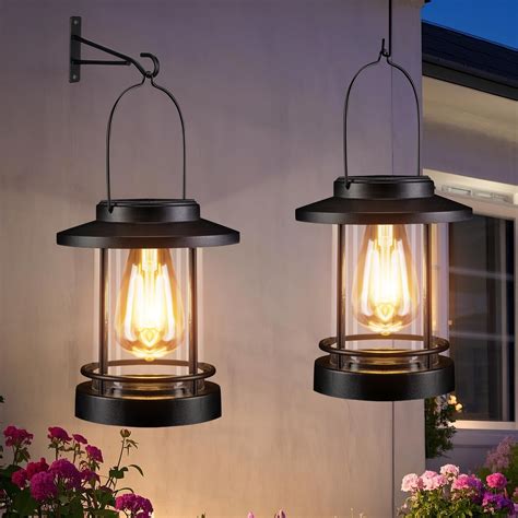 Hanging Solar Lanterns Outdoor Waterproof 2 Pack