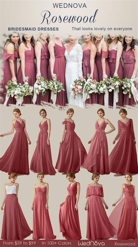 Lace Illusion Dresses Long For Bridesmaid Rosewood Spaghetti Straps