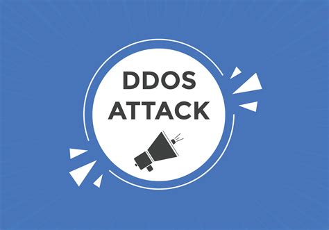 ddos attack text button ddos attack speech bubble ddos attack text