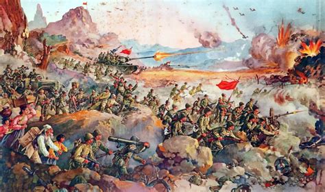 The Chinese Peoples Volunteer Army Advancing Victoriously At The
