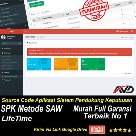 Jual Aplikasi Sistem Pendukung Keputusan Spk Metode Saw Shopee Indonesia