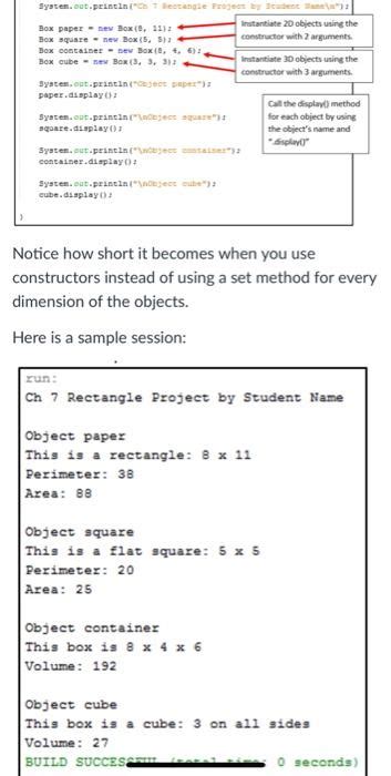 solved create a class named box with instance variables for