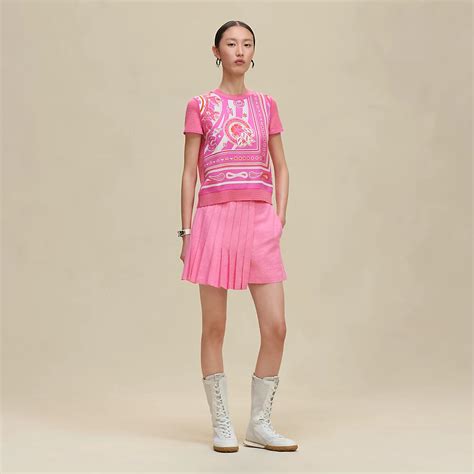 Kurzärmeliger Twillaine Pullover Mit Candy Libris Print Rosa