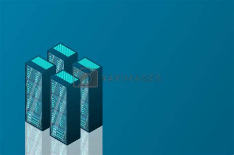 Mainframe Powered Server High Technology Concept Data Center Cloud Data Storage By Aozora