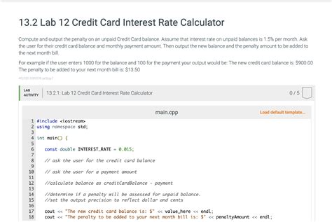 Solved Lab Credit Card Interest Rate Calculator Chegg