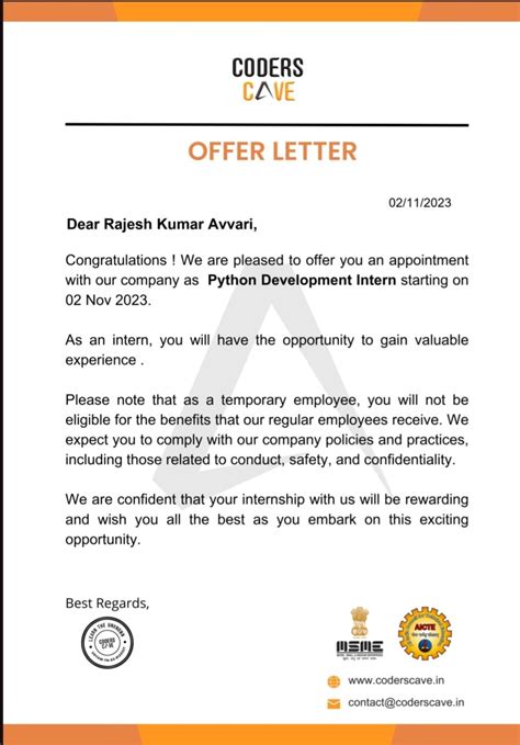 Avvari Rajesh Kumar On Linkedin Thank You Coderscave For The Python