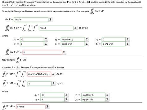 Solved Verify That The Divergence Theorem Is True For The Chegg Com