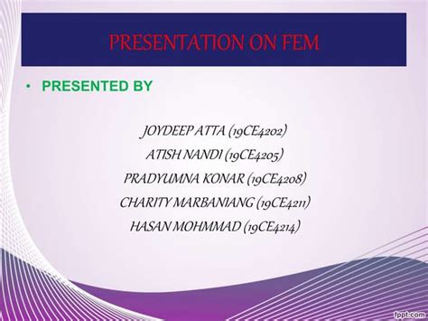 Finite Element Method Ppt Free Download