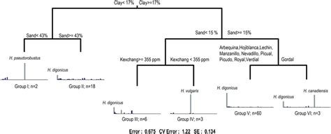 Sums Of Squares Multivariate Regression Tree Summarizing Olive Ppn