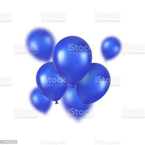 3d 현실적인 파란색 생일 축하 풍선 파티 및 축하를 위해 비행 0명에 대한 스톡 벡터 아트 및 기타 이미지 0명 3차원