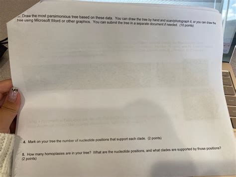 Draw The Most Parsimonious Tree Based On These Data