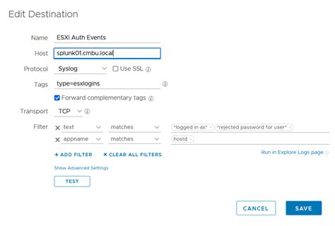 Forwarding Vsphere Audit And Authentication Events From Vrealize Log