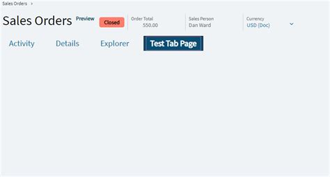 Adding A Pagetab To Tab Strip On Existing Application Not Displaying Content Kinetic Erp