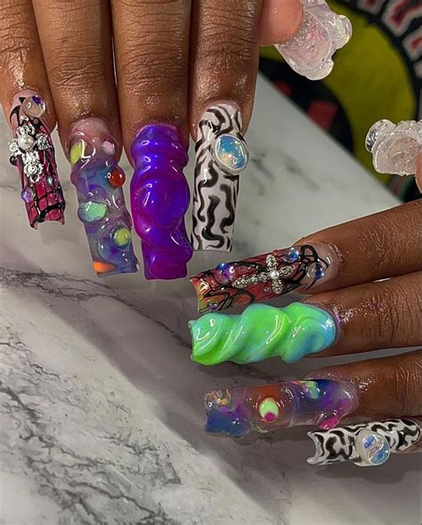 Kdxx ･ﾟ On Twitter Glow Nails Retro Nails Nails