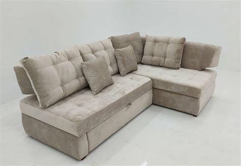 ᐉ Диван кутовий розкладний Woody у вітальню спальню Чикаго дерево ламінована ДСП тканина Бежевий