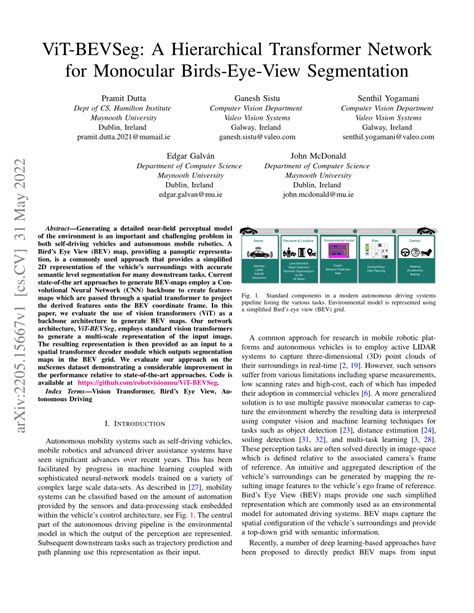 Pdf Vit Bevseg A Hierarchical Transformer Network For Monocular