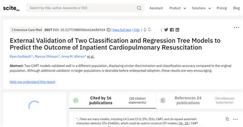 Citation Report External Validation Of Two Classification And