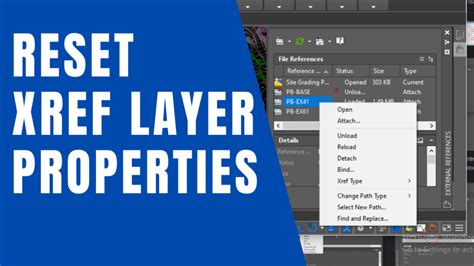Autocad How To Reset Xref Layer Properties Video Tutorial Free Cad