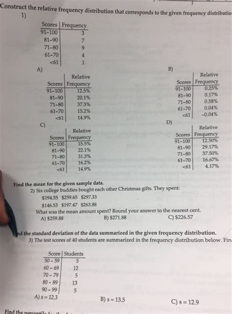 solved construct the relative frequency distribution that