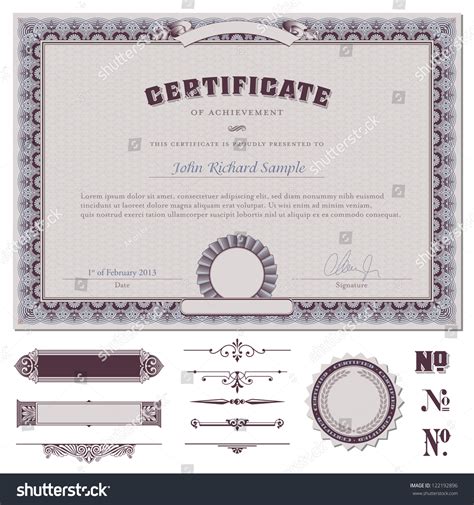 Certificate Template Additional Design Elements Stock Vector Royalty Free Shutterstock