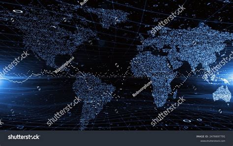Earth World Map Digital Computer Cyberspace Stock Illustration