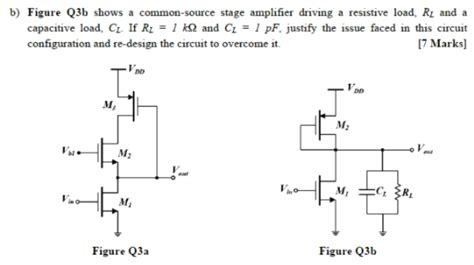 solved b figure q3b shows a common source stage amplifier