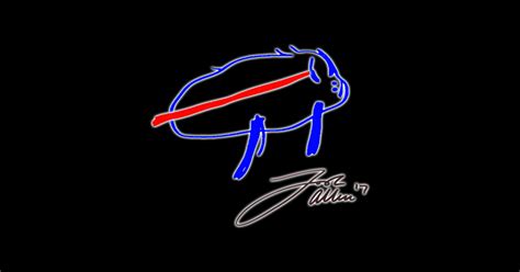 Josh Allen Drawing Bills Logo Signature Bills Mafia Sticker TeePublic