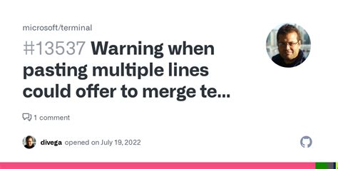 Warning When Pasting Multiple Lines Could Offer To Merge Text Into A