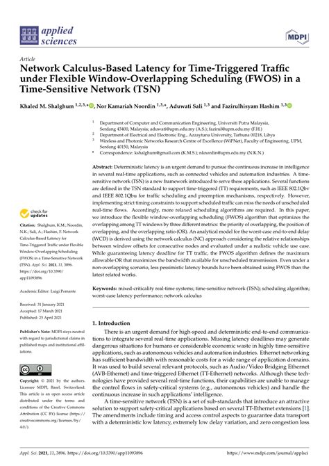 Pdf Network Calculus Based Latency For Time Triggered Traffic Under