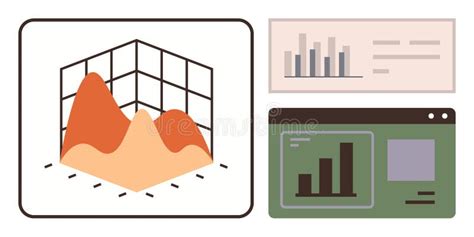 Data Analysis Visualization With 3d Chart Bar Graphs And Dashboard