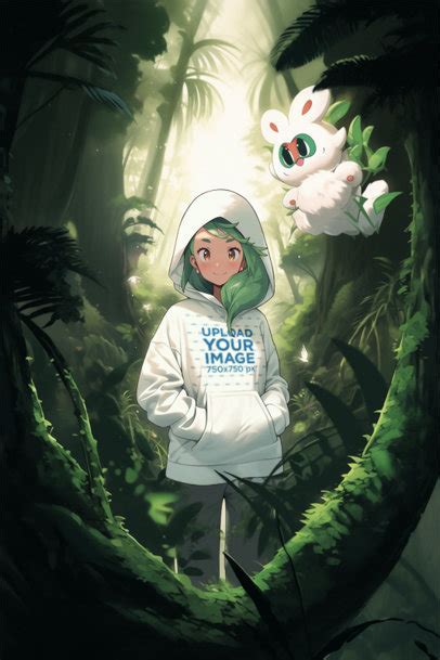Placeit Hoodie Mockup Featuring An Ai Generated Young Woman