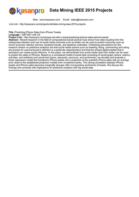 Data Mining Ieee 2015 Projects Pdf