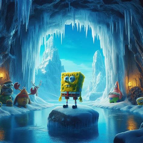 Some Ai Art Of Spongebob Squarepants In A Frozen Cave Fandom