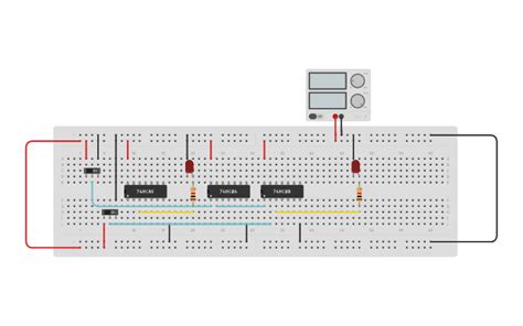Circuit Design Half Subtractor Tinkercad