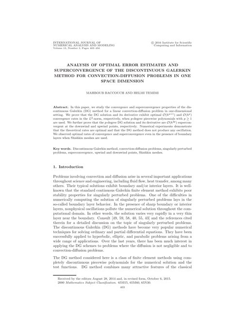 Pdf Analysis Of Optimal Error Estimates And Superconvergence Of The