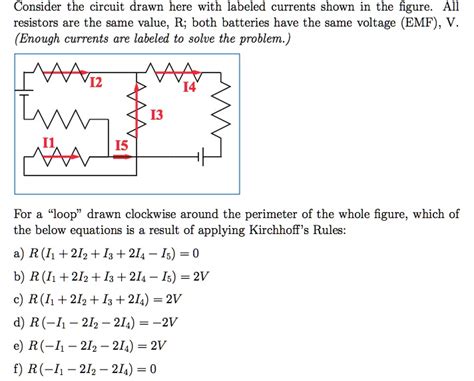 Solved Consider The Circuit Drawn Here With Labeled Currents Shown In The Figure All Resistors