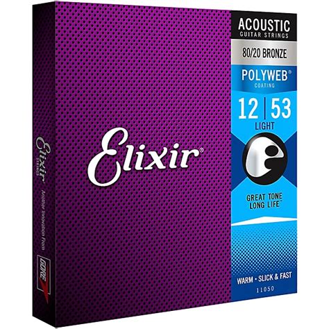 Elixir Polyweb Acoustic Guitar Strings 012 053 Light Guitar Center