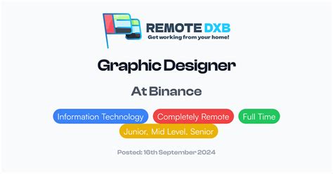 Graphic Designer At Binance Remote Dxb