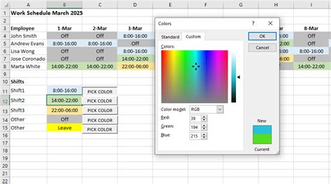 Excel Macro Class Color Picker Dialog Excel Vba Macro