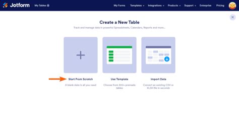 How To Create A Blank Table In Jotform Tables