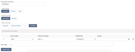 salesforce how to create a database refresh sync job leadspace