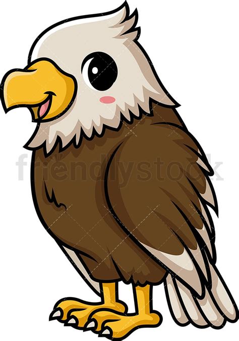 Chibi Kawaii Bald Eagle Clipart Cartoon Vector Friendlystock