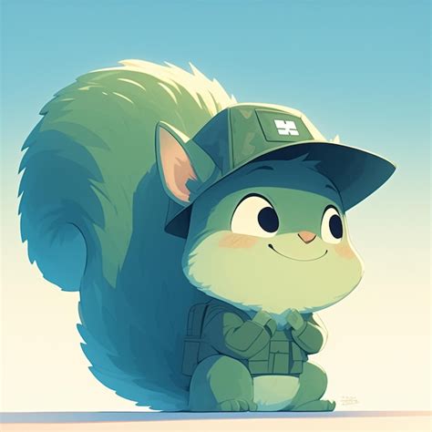 Premium Vector A Agile Squirrel Soldier Cartoon Style Premium Vector A Agile Squirrel Soldier Cartoon Style